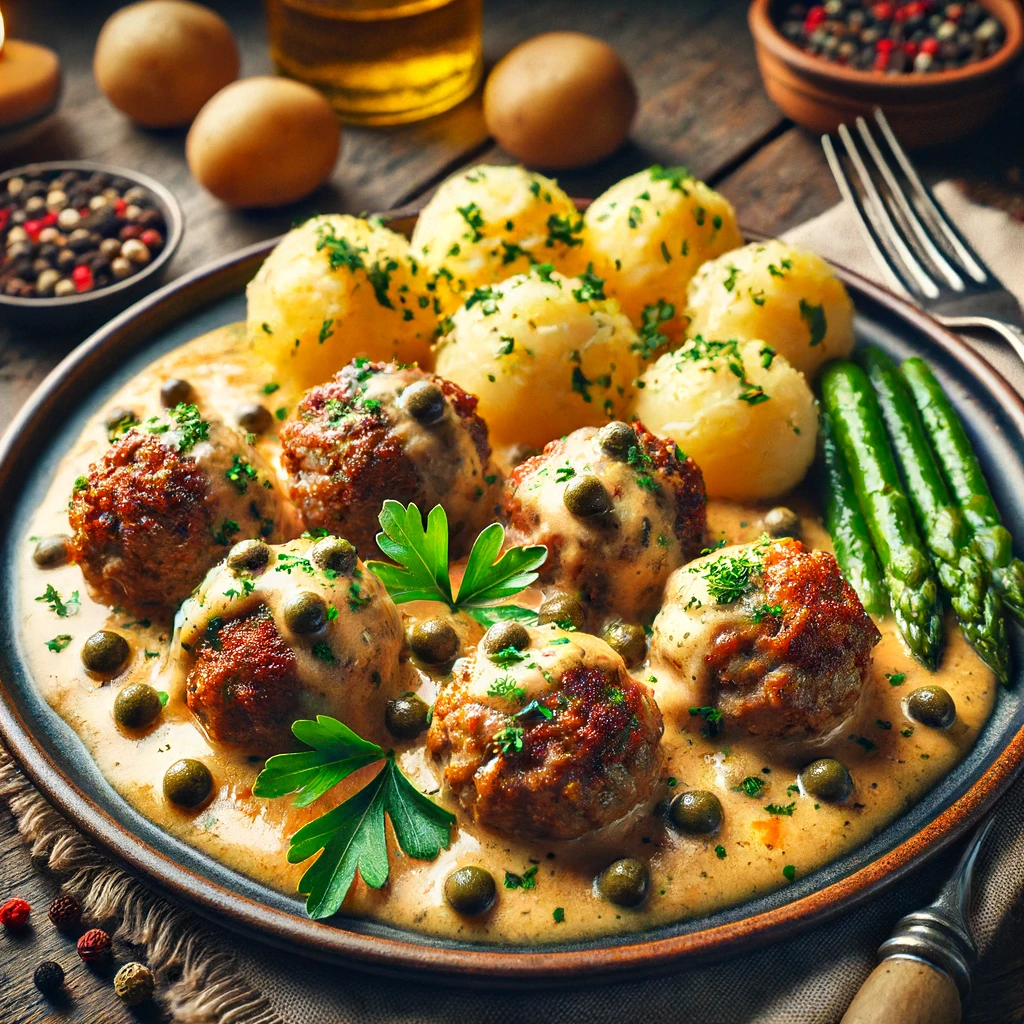 German Classic: Königsberger Klopse (German Meatballs in Creamy Caper ...