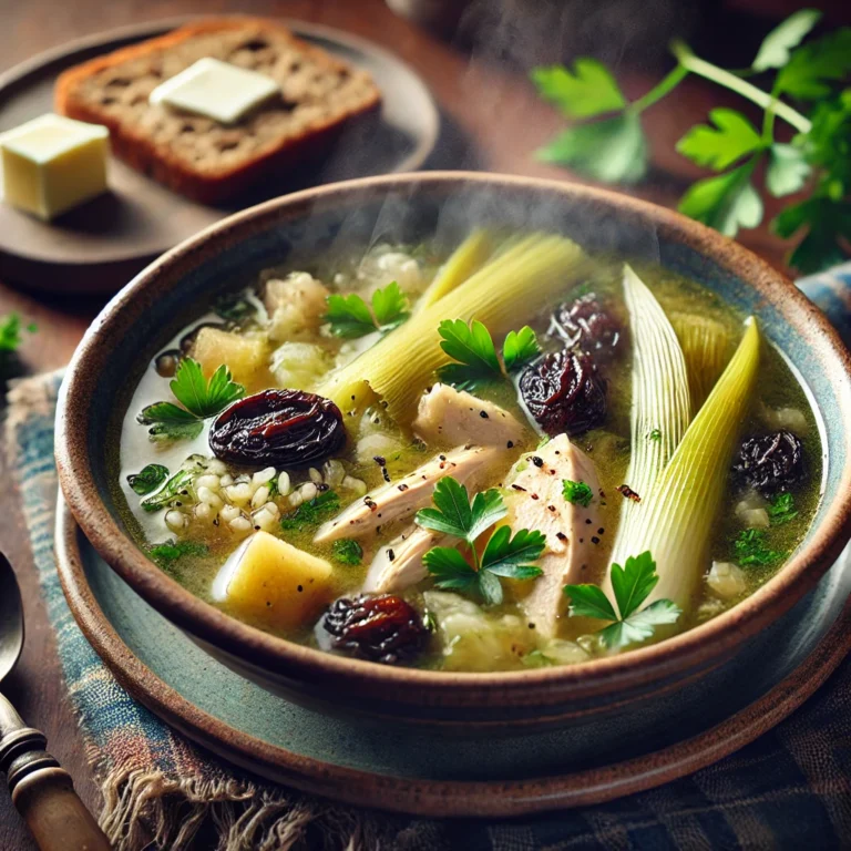 Recipe for Traditional Scottish Cock-a-Leekie Soup - Hungry and Chill
